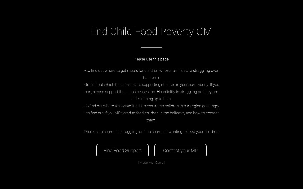 End Child Food Poverty GM